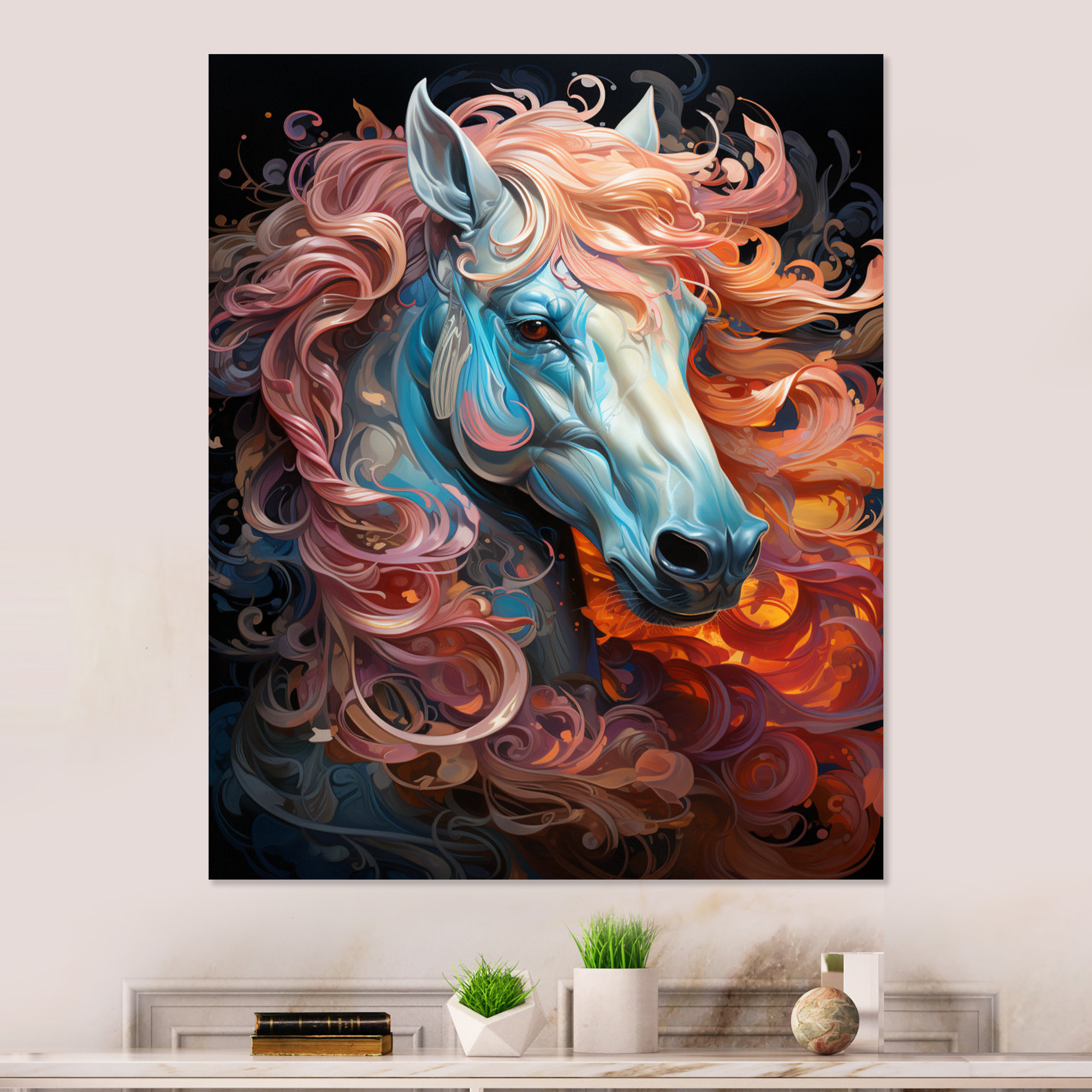 Winston Porter Colourful Horse Mane - Animals Horse Metal Wall Decor ...