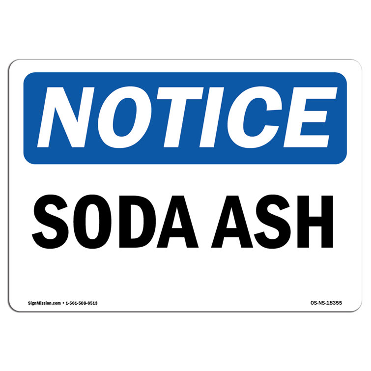 SignMission OSHA Notice - Soda Ash Sign | Heavy Duty Sign Or Label ...