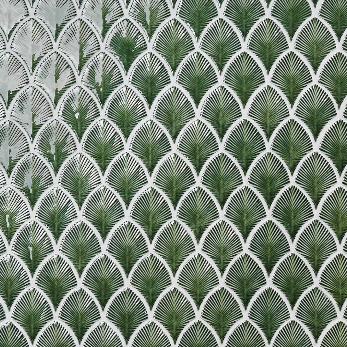 TileBar Nabi Fishscale 3X4" Crackled Glossy Glass Mosaic Tile | Perigold