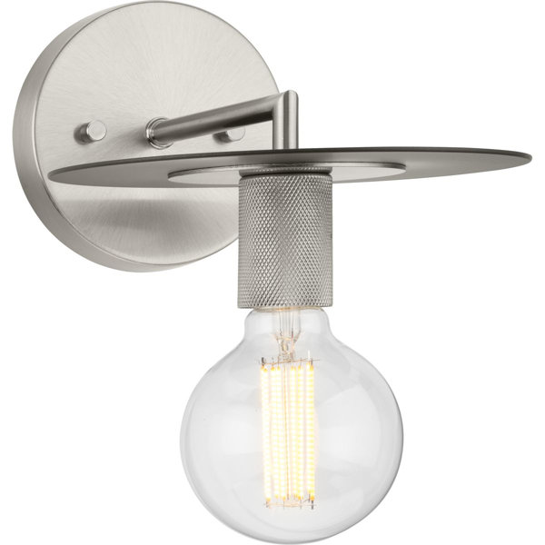 Elestren Single Light Steel Dimmable Armed Sconce | Birch Lane