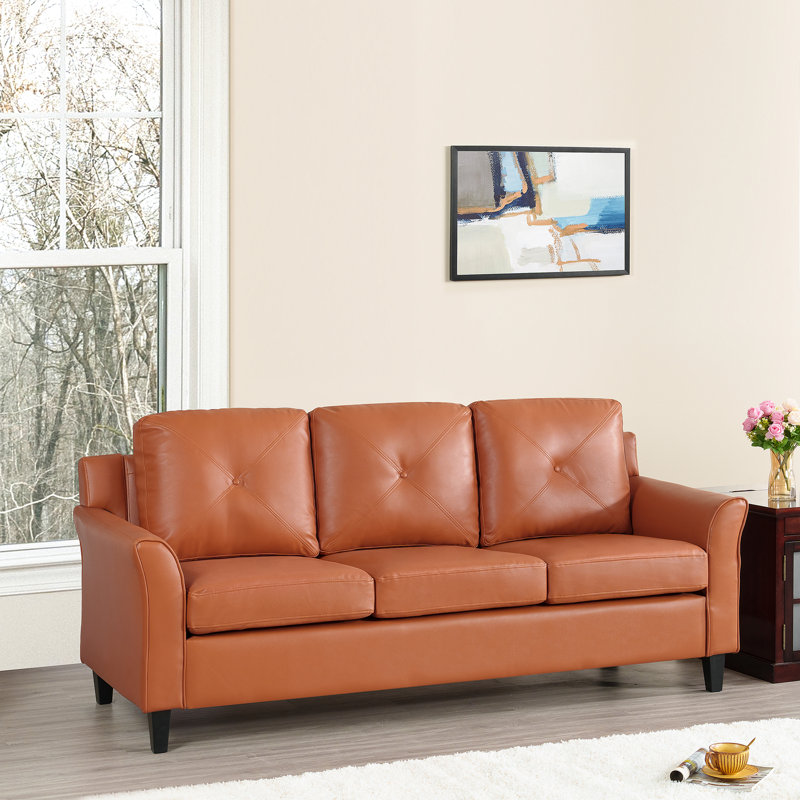 Naomi Home Earlena 79-inch Sofa Couch, Modern Upholstered Button Tufted ...