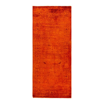 Solo Rugs Vibrance One-of-a-Kind Hand-Knotted Runner Rug - Orange, 2' 7 ...