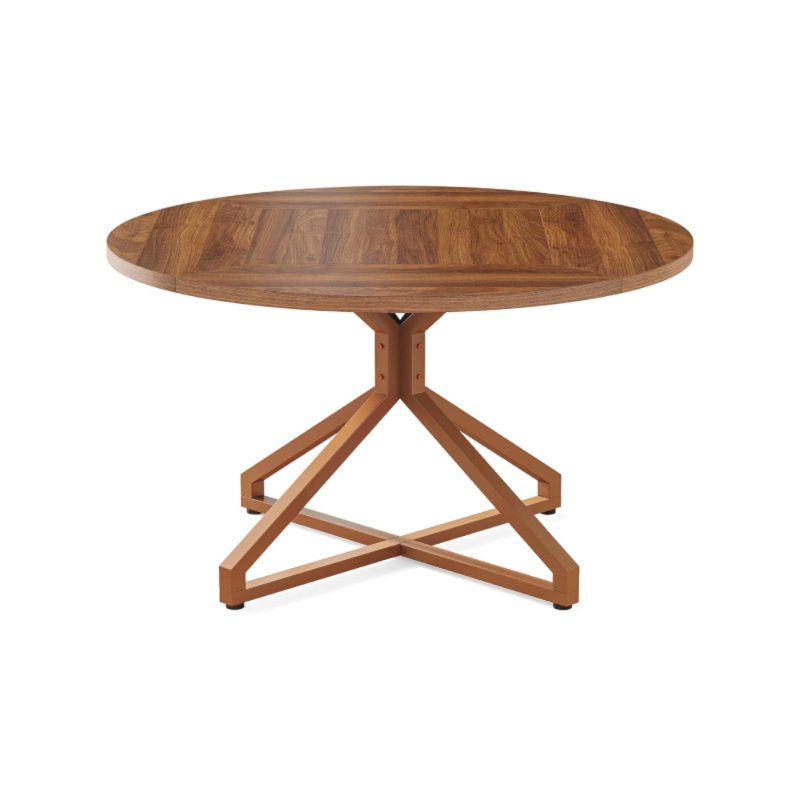 Millwood Pines Donishia Round Metal Base Dining Table | Wayfair