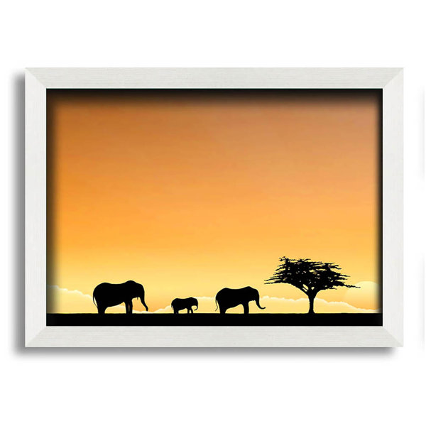 Latitude Run Wilf Elephant Paradise - Single Picture Frame Print ...