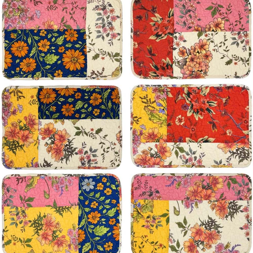Red Barrel Studio® Patchwork Floral Placemats For Dining Table ...