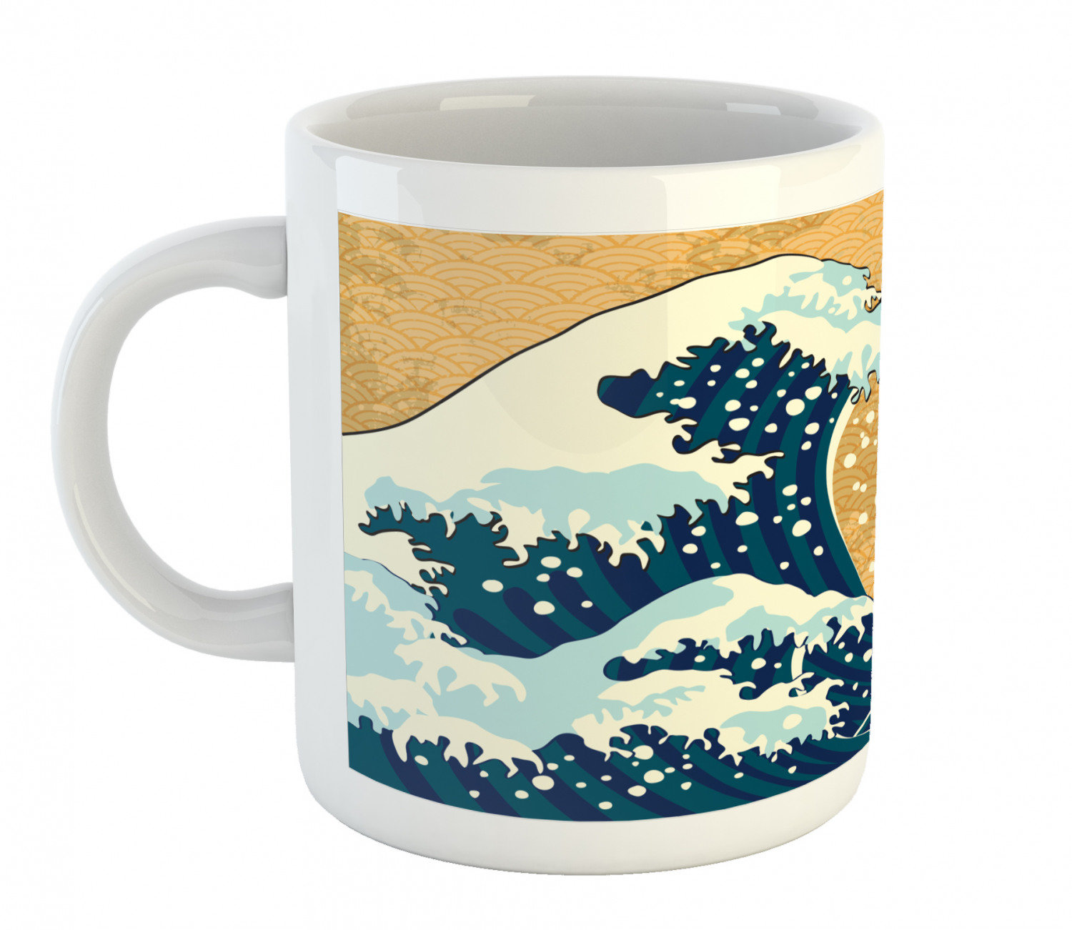 East Urban Home Japanese Wave Coffee Mug | Wayfair