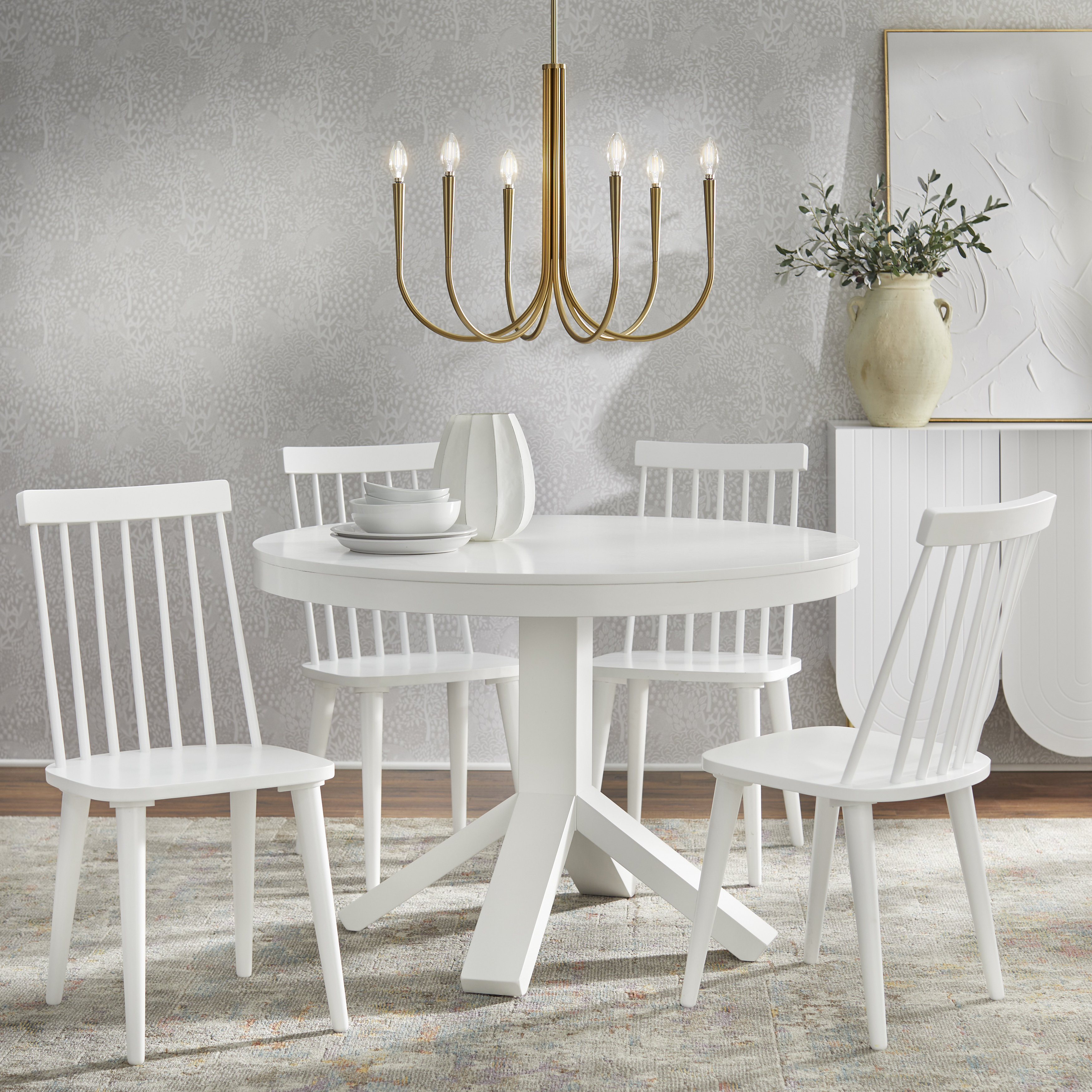 Gracie Oaks Zigmond Round 45.25'' Dining Set & Reviews | Wayfair
