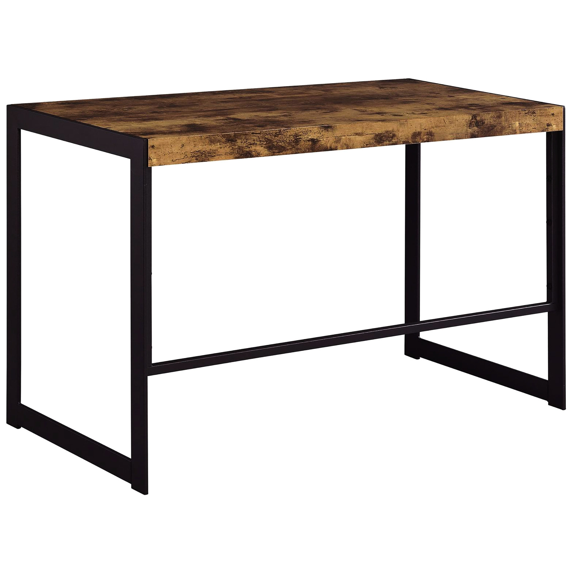 17 Stories Sleek Antique Nutmeg Desk With Gunmetal Accents - Ideal For ...