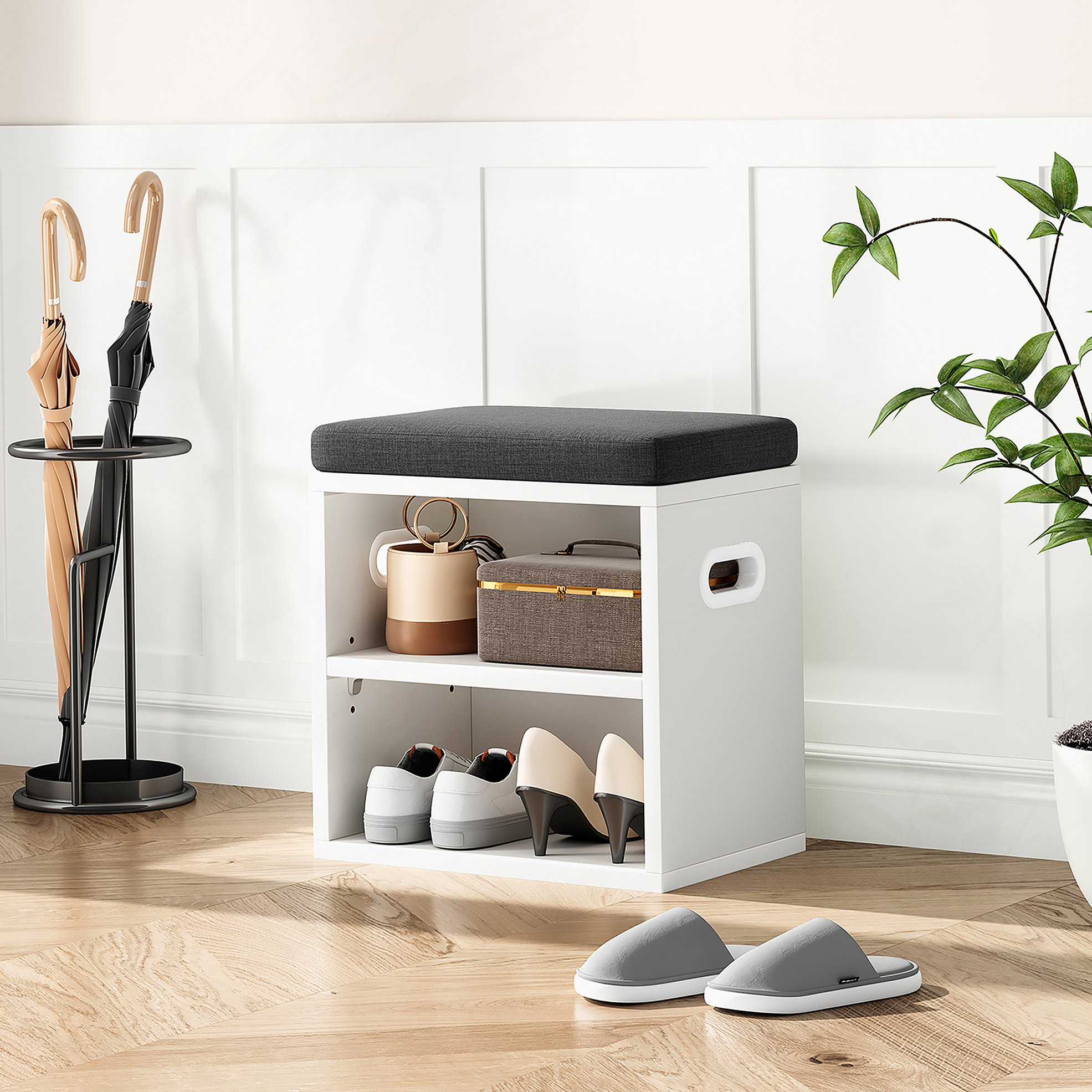 Mercer41 Small Shoe Bench For Entrywaywith Cushion Shoe Bench With ...