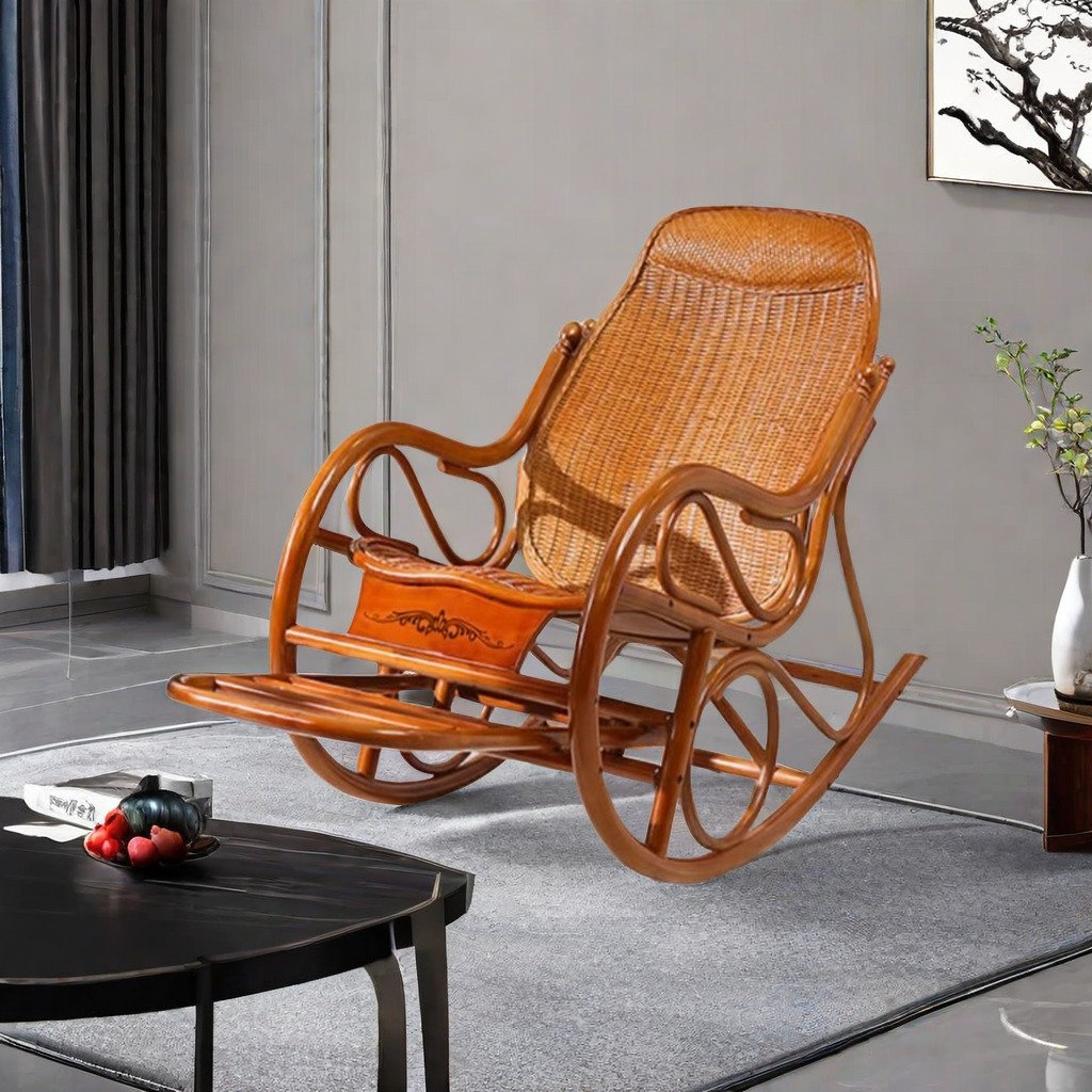 SUPROT Handmade Natural Rattan Chair Rocking Chair | Wayfair