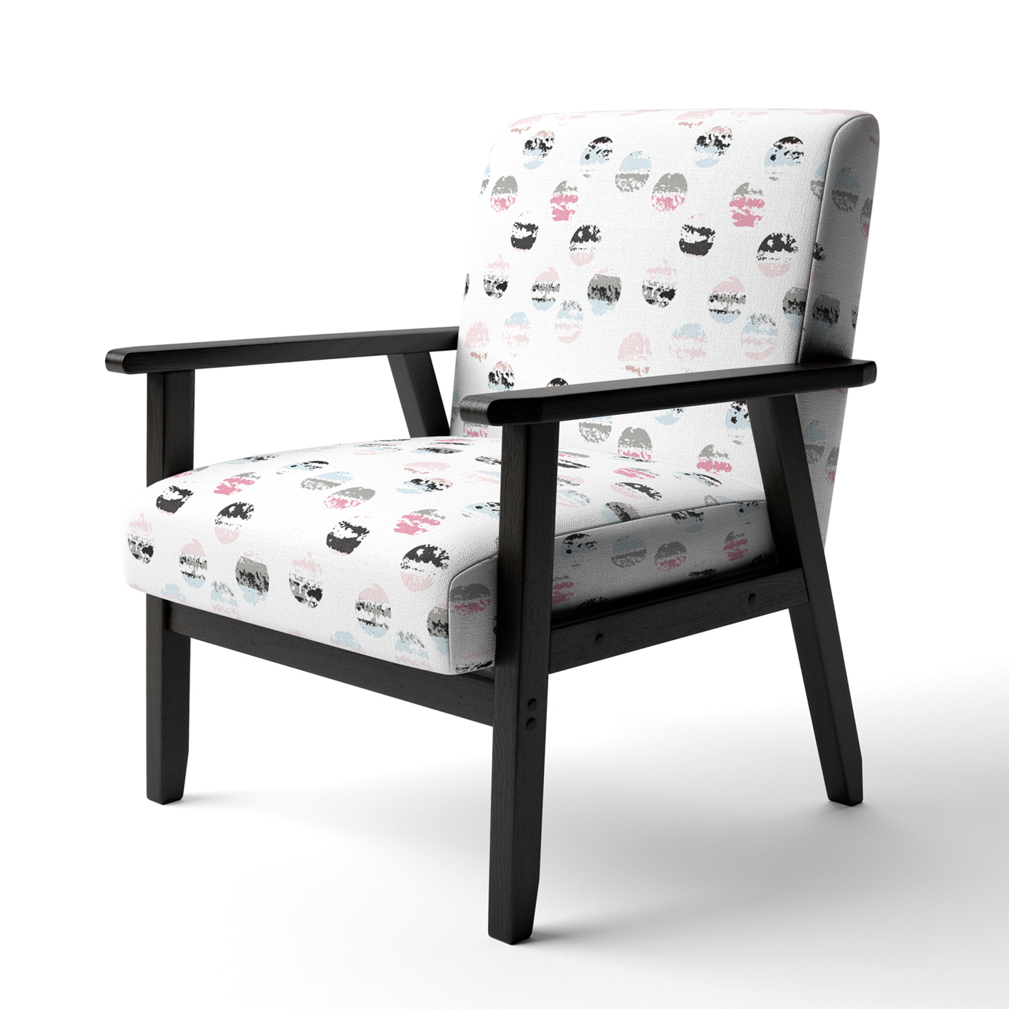 Orren Ellis White Circle Pattern - Upholstered Patterned Accent Arm ...