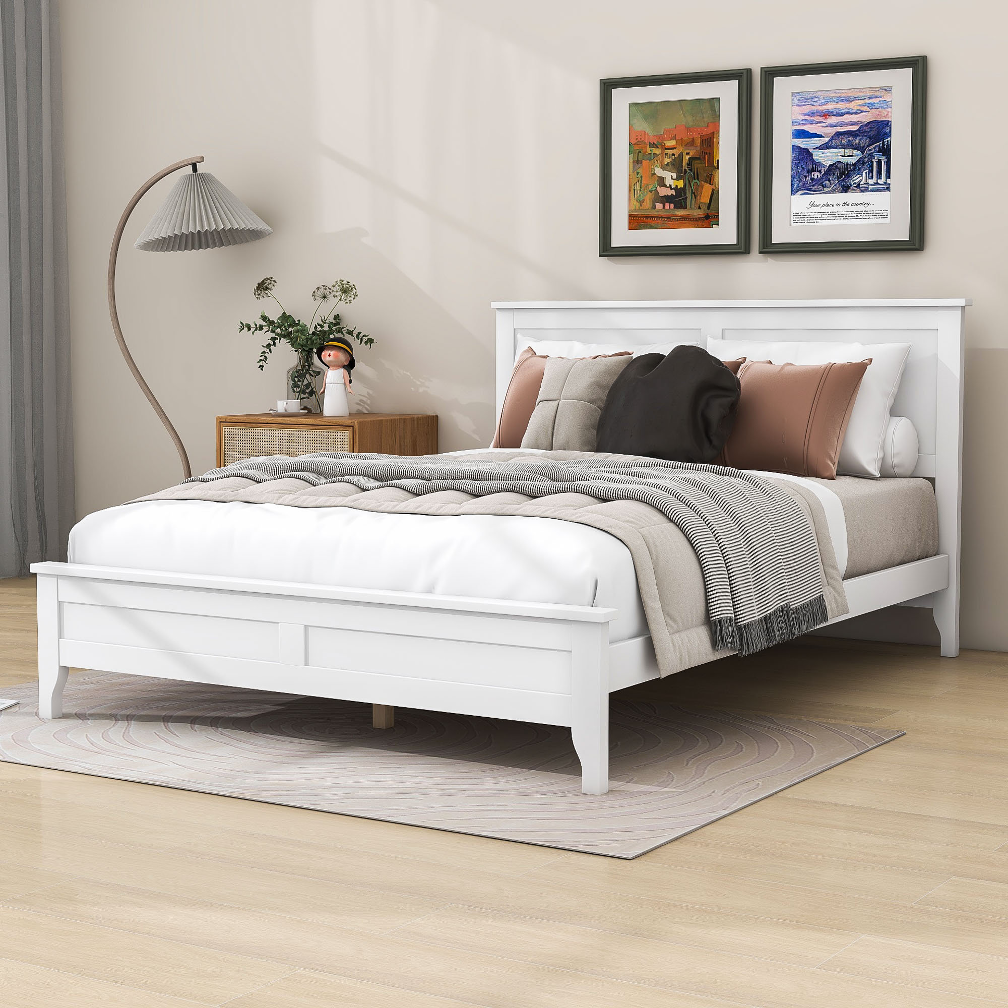 Red Barrel Studio® Zachai Wood Platform Bed Frame with Headboard ...