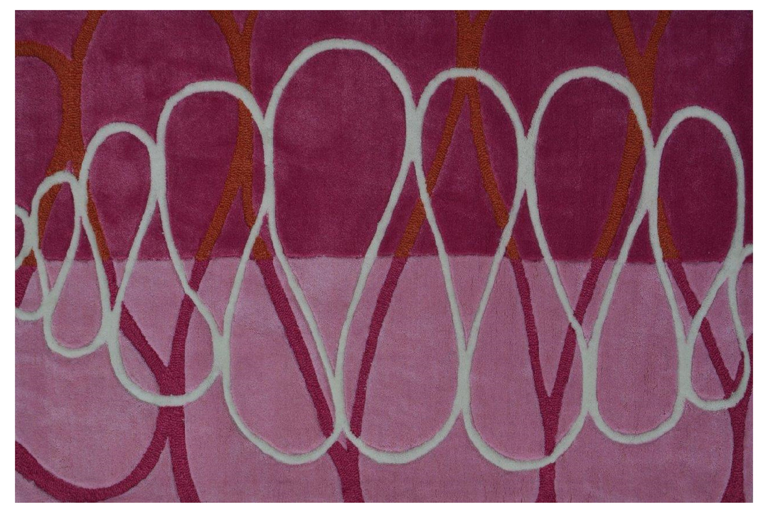 Winston Porter Squiggle Strip Pink Size 2.8X4.8 | Wayfair