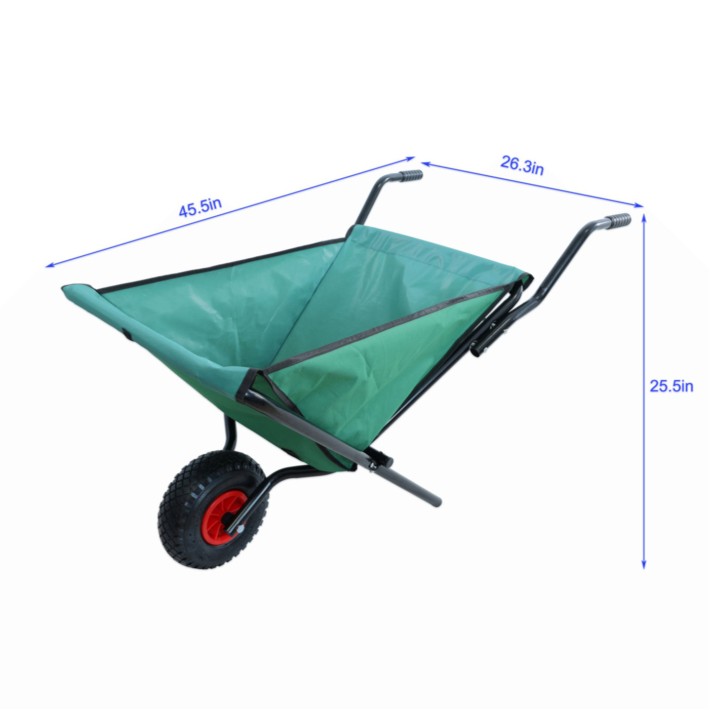 GZMWON Collapsible Wheelbarrow 176 Lbs Folding Yard Garden Wheelbarrow ...