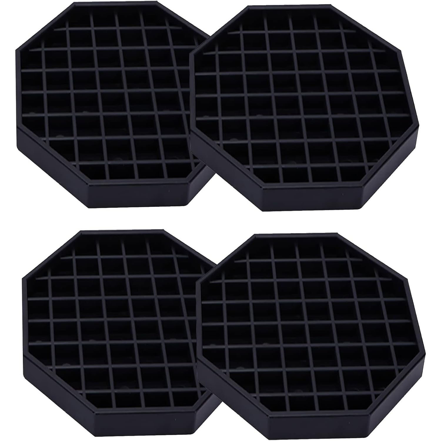TIFONE 6" Black Octagon Coffee Drip Trays 4-Pack - Honeycomb Grid ...