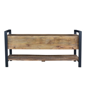 Union Rustic Hanks Wood Storage Bench | Wayfair