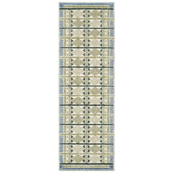 Union Rustic Maridee Green Blue Modern Indoor Rug | Wayfair