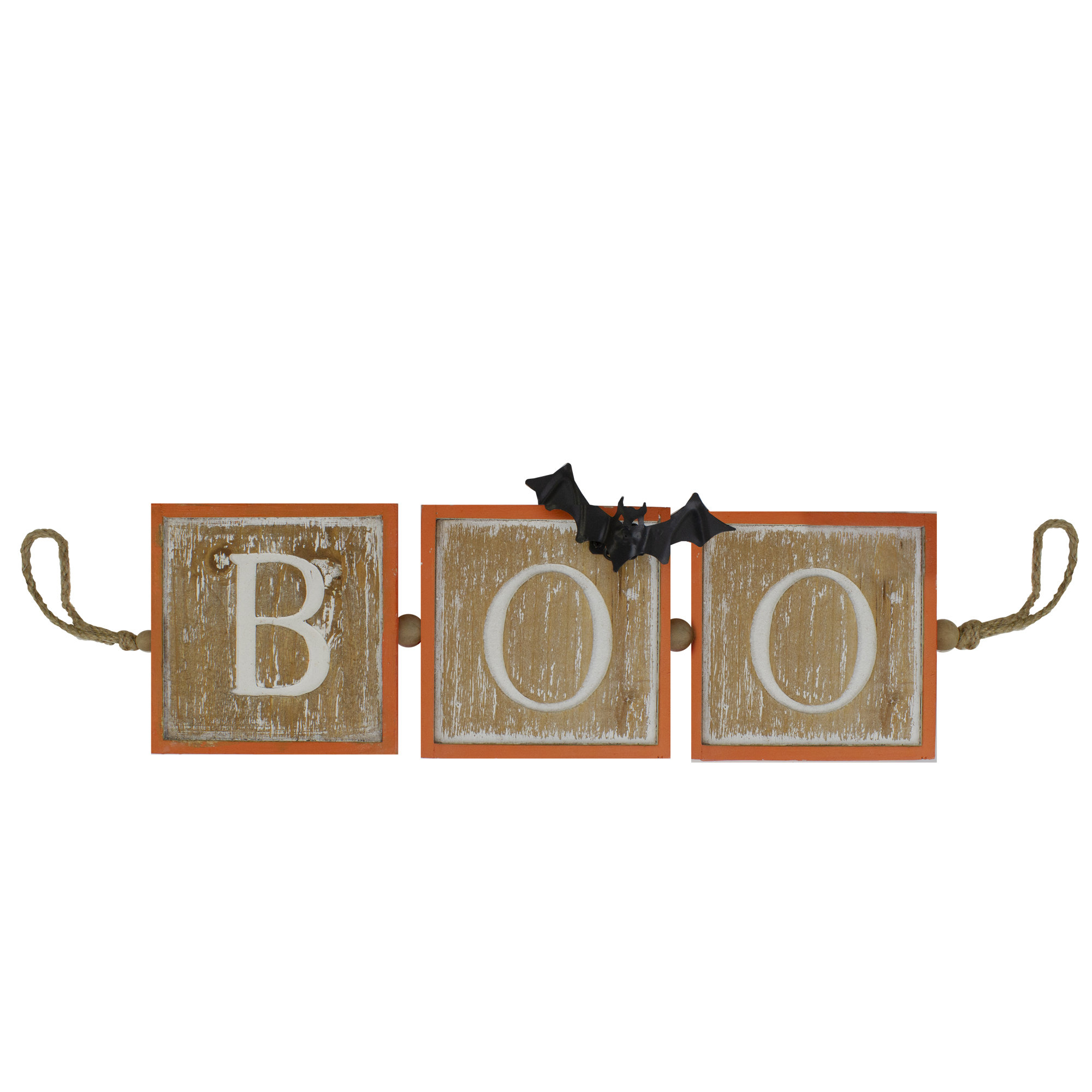 Northlight Seasonal 27.5" Beige and Orange BOO Halloween Hanging Banner ...