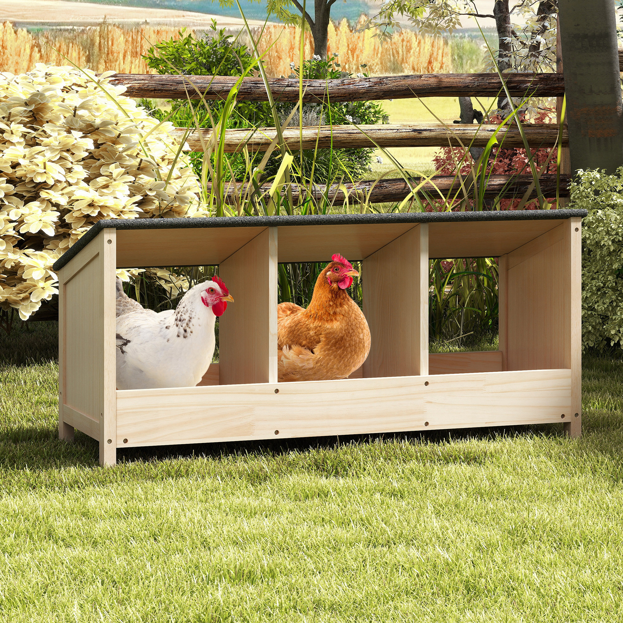 Ophelia & Co. Chicken Coop with Waterproof Roof and 3 Nest Areas | Wayfair