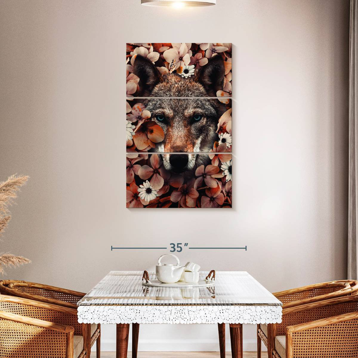 Ebern Designs Brampt Botanical Wolf | Wayfair