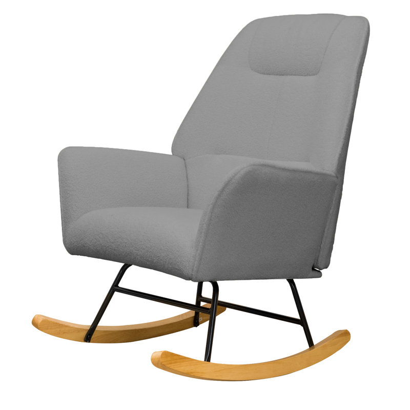 Centaur Noah 28.5" Wide Rocking Chair/Nursery Glider With Gray Wool ...
