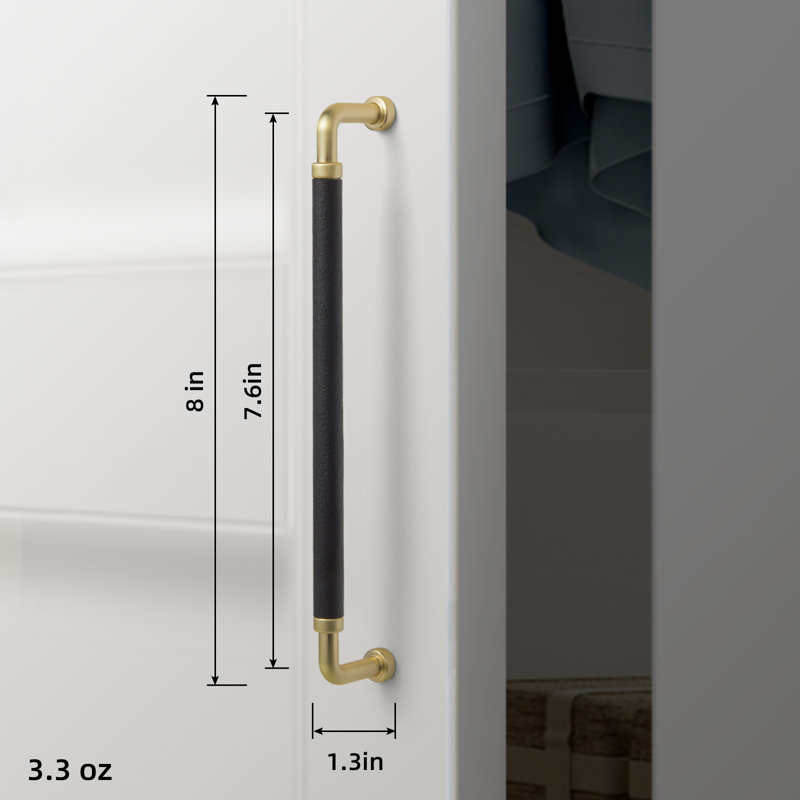 GOO-KI 7 9/16 " Textured Leather Wrapped Cabinet Pull | Wayfair