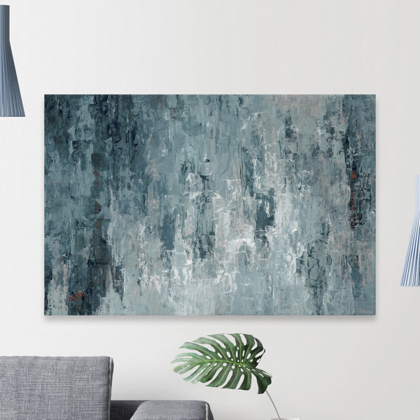 17 Stories 'Tainted Dark Blues' Print on Wrapped Canvas | Wayfair