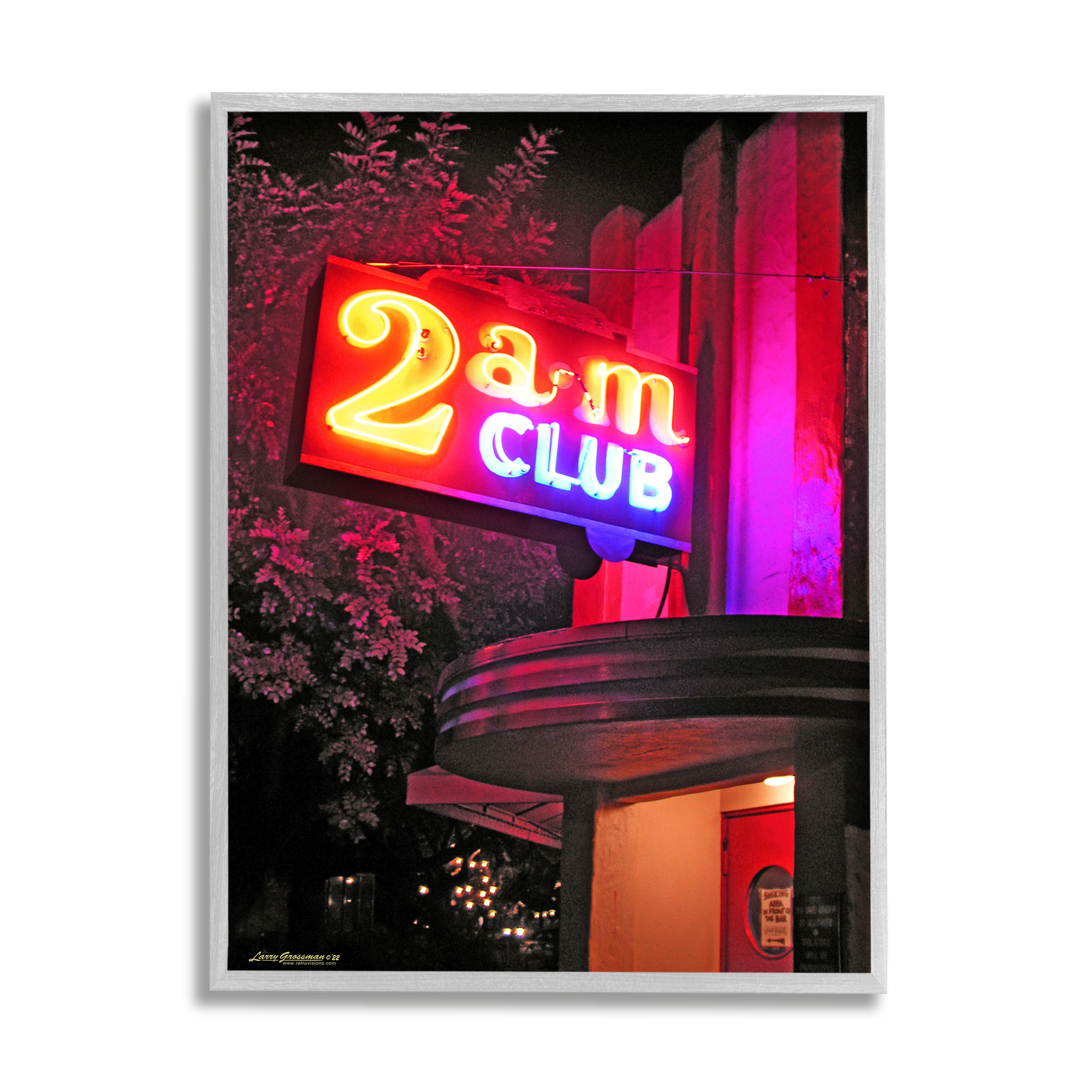 Stupell Industries Urban 2am Club Sign Framed On Wood by Larry Grossman ...