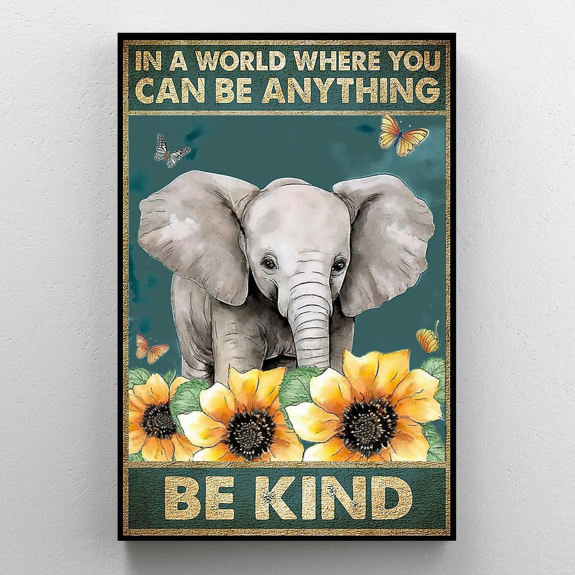 Trinx Anandita Elephant Be Kind On Canvas Graphic Art | Wayfair