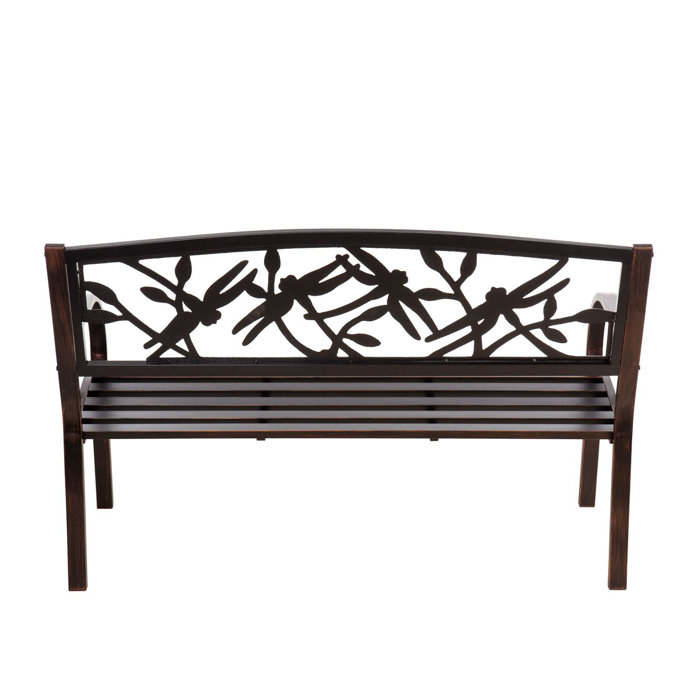 Red Barrel Studio® Aranka Dragonfly Iron Garden Bench & Reviews | Wayfair
