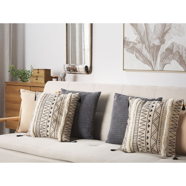 Gracie Oaks Hollhurst Geometric Square Scatter Cushion With Filling ...
