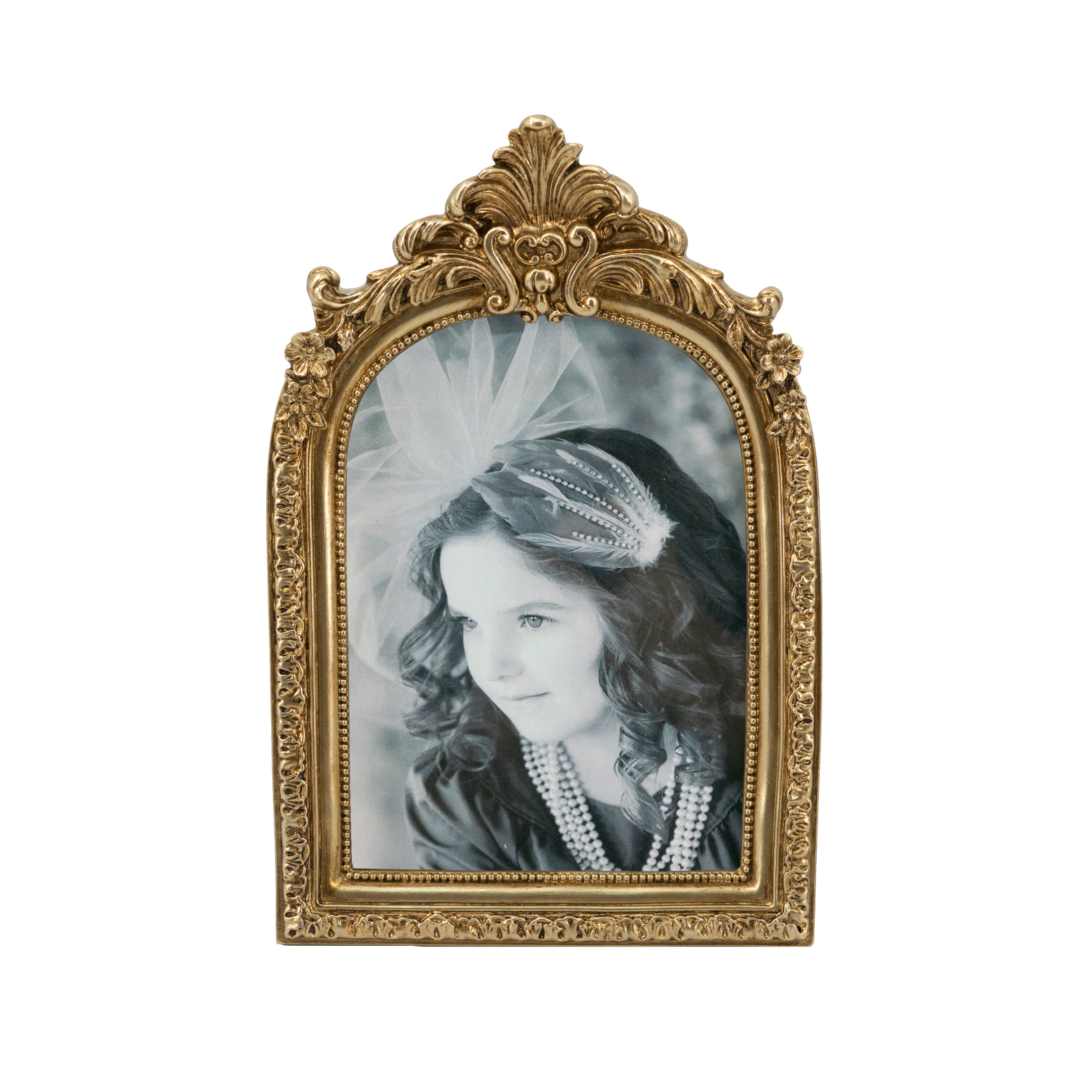 House of Hampton 6.5X9.5" Ornate Arched Photo Frame With 5X7" Opening ...