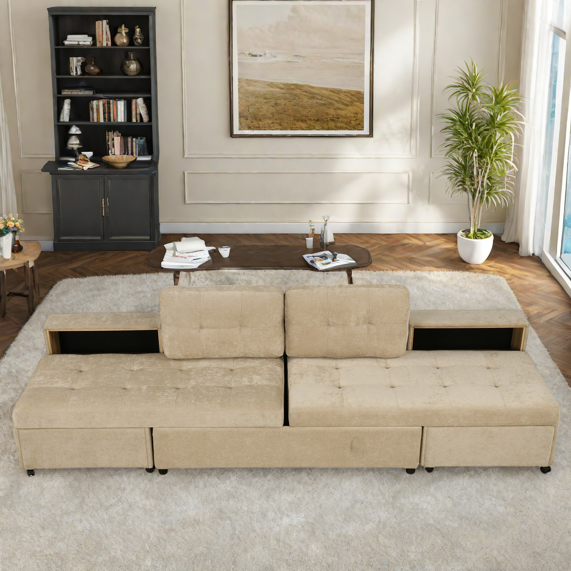 Latitude Run® Versatile Free-combined Modular Sofa With Two Storage ...