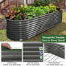 A Anleolife Gray Metal Oval Raised Garden Bed Planter Box For Planting ...