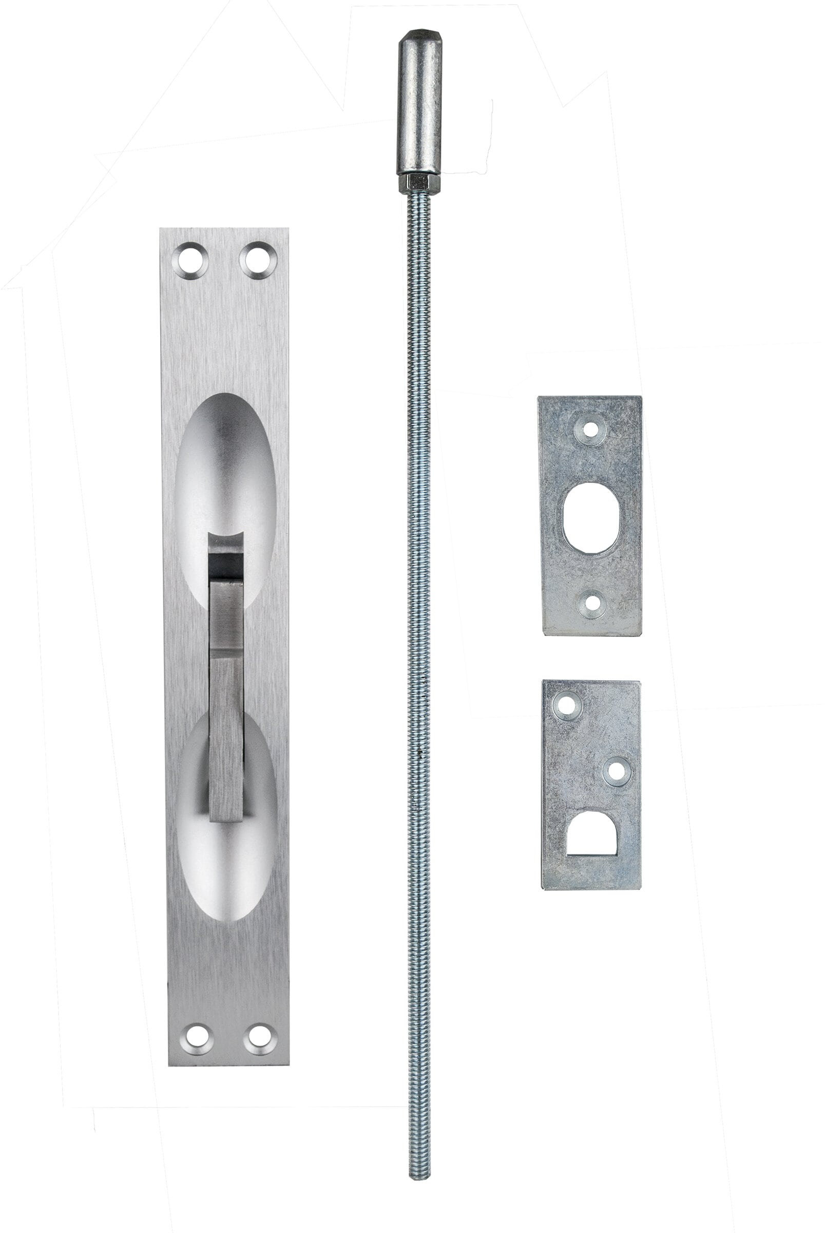 Trans-Atlantic Flush Bolts Latch 1/2 in. Brushed Chrome Security ...