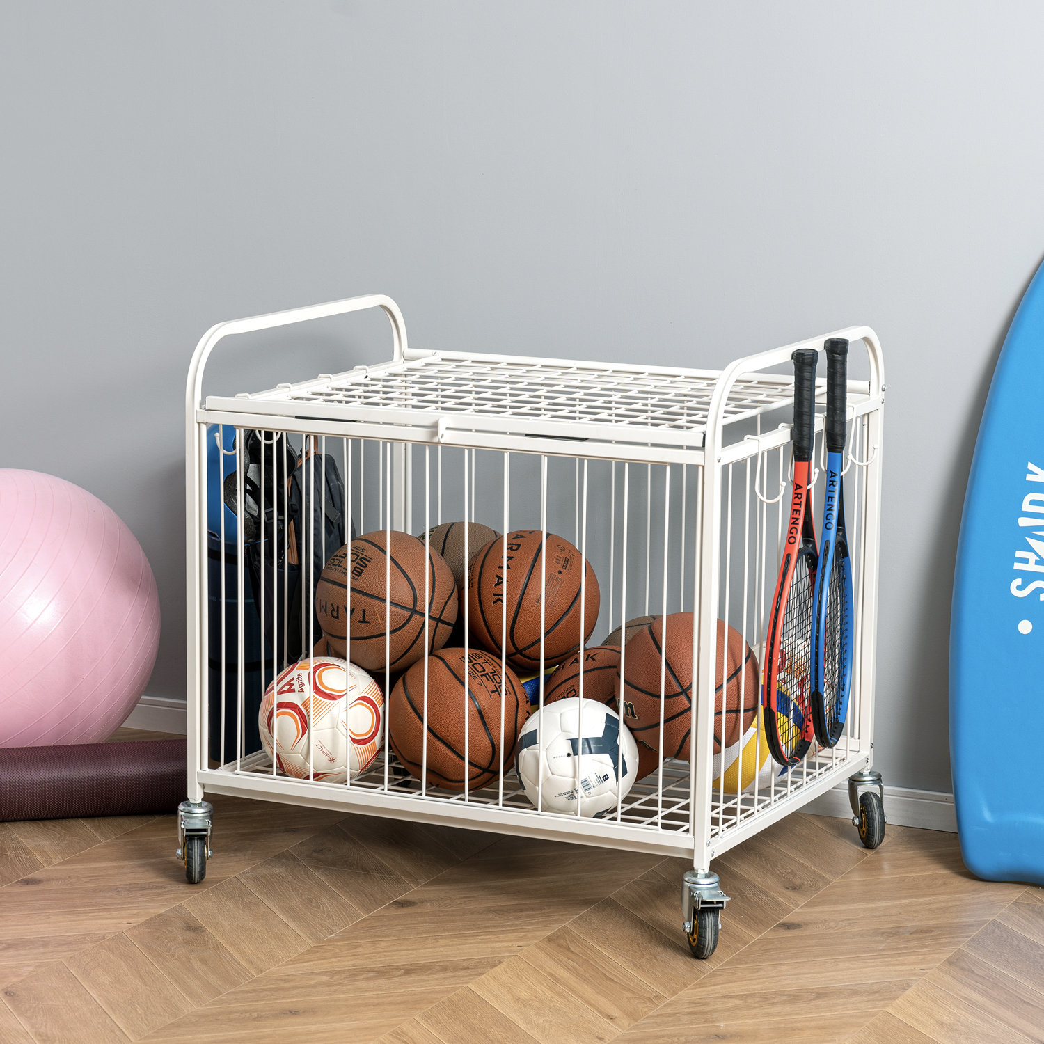 WFX Utility™ Large Multi Sports Gym Equipment Basket Cart - Wayfair Canada