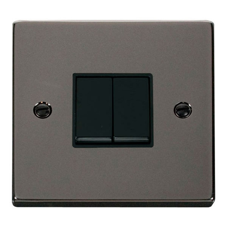 Symple Stuff Black Nickel 10A 2 Gang 2 Way Light Switch | Wayfair.co.uk