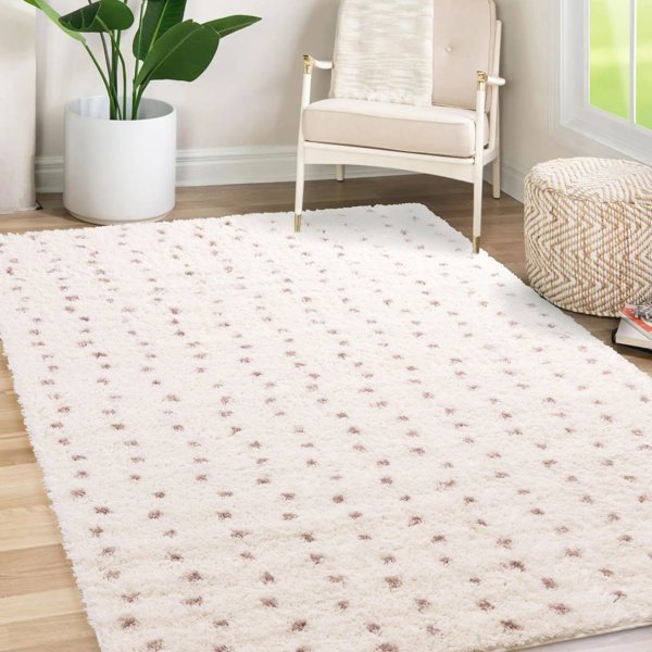 Ebern Designs Wassily Collection Speckled Soft Pink Dots Indoor Cream ...