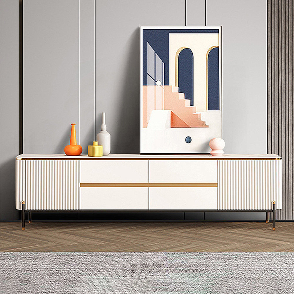 Mercer41 Modern minimalist light luxury rock slate TV stand | Wayfair