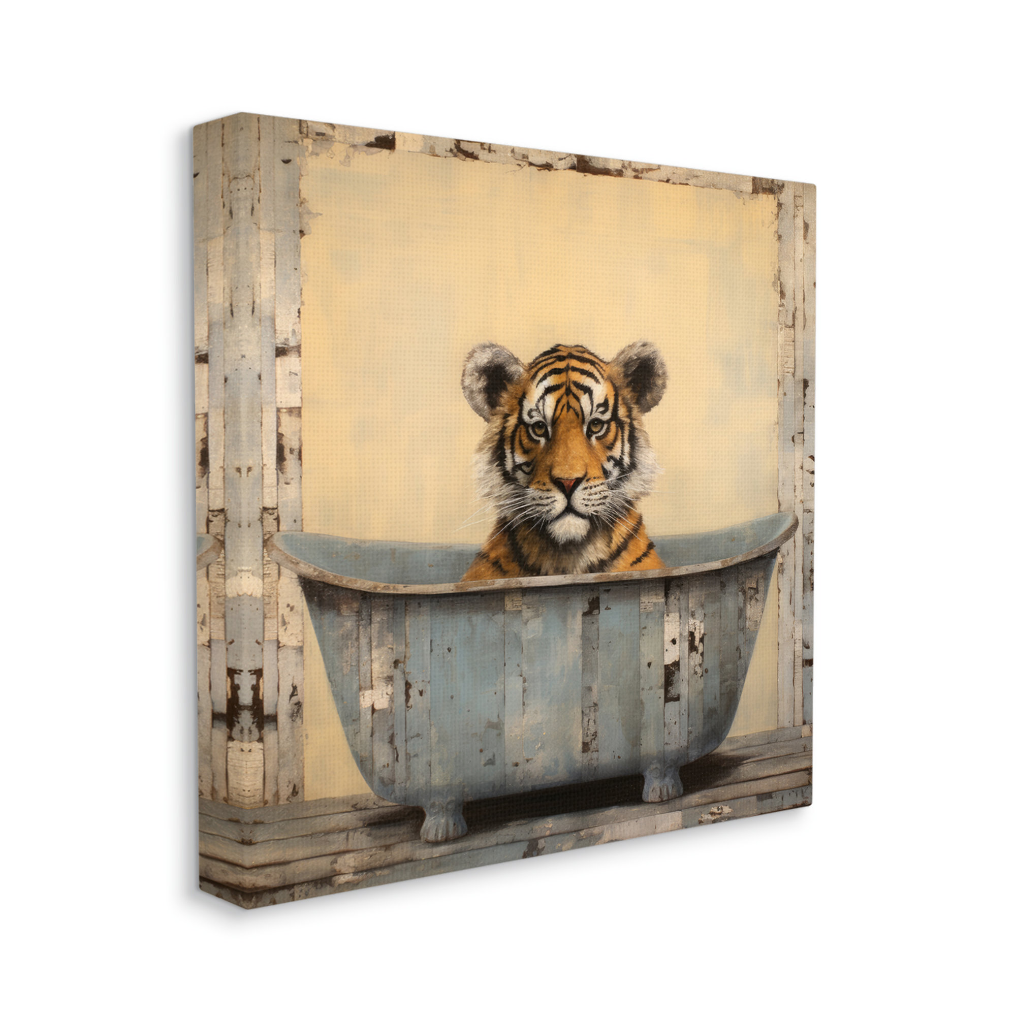 Trinx Tiger In Rustic Tub by Lazar Studio | Wayfair