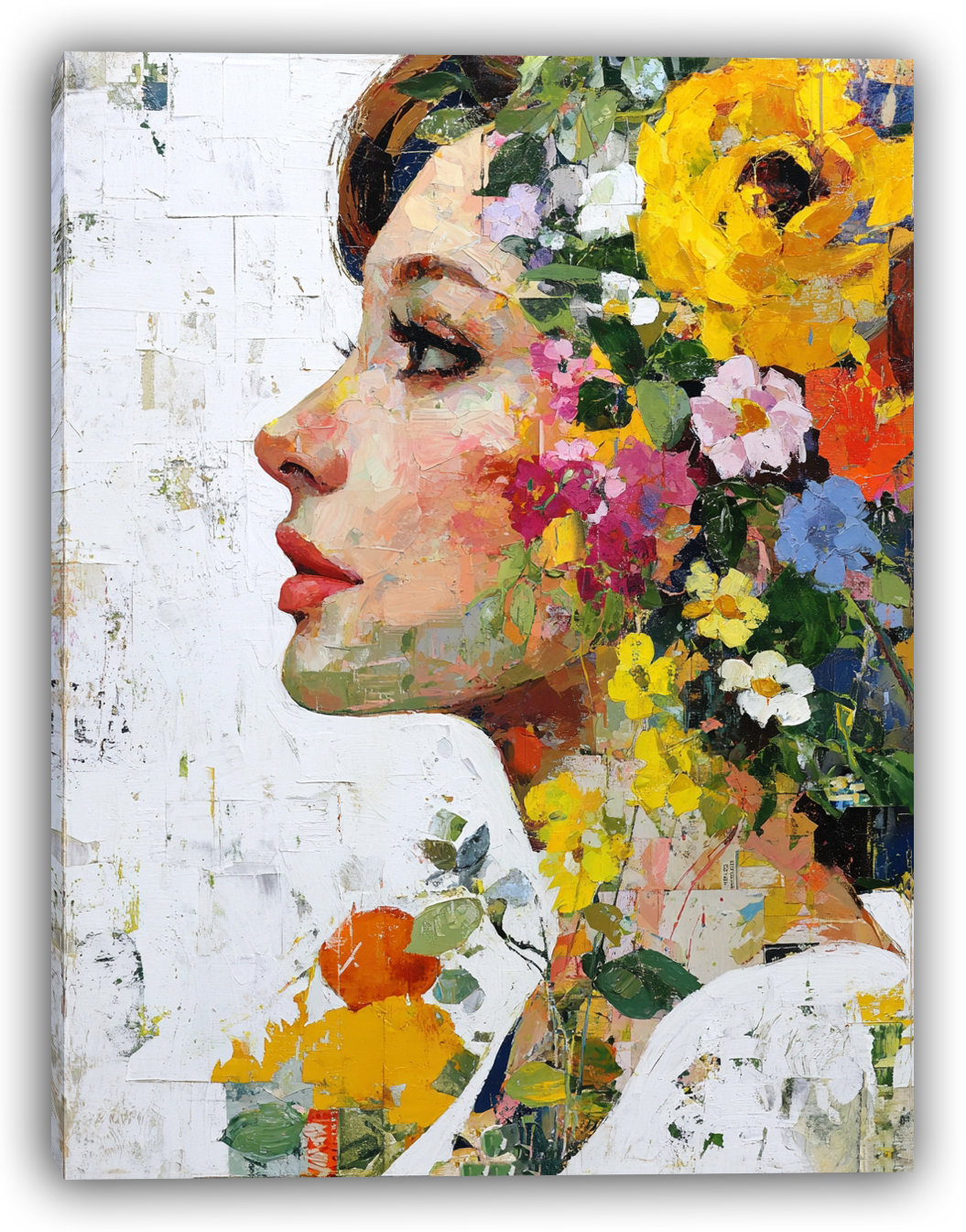 Mercer41 Sunlit Bloom – Bright Botanical Woman Portrait Wall Art | Wayfair