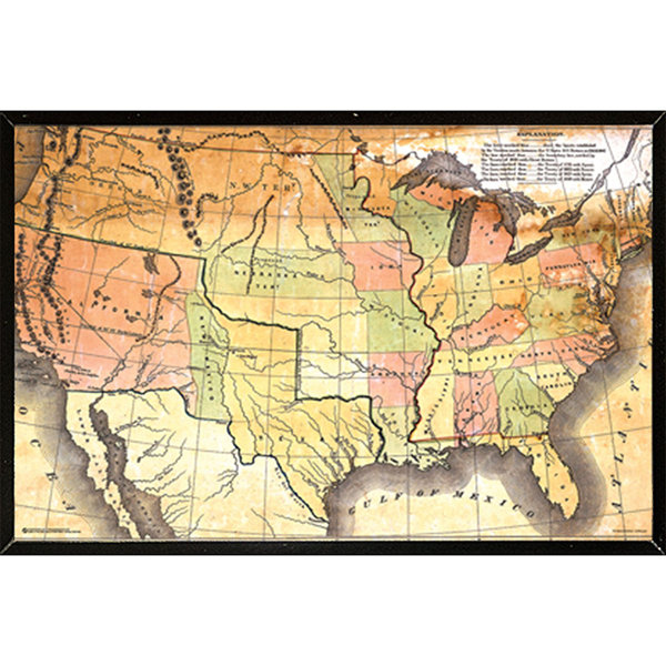 Frame USA Map Poster Framed On Paper Print | Wayfair