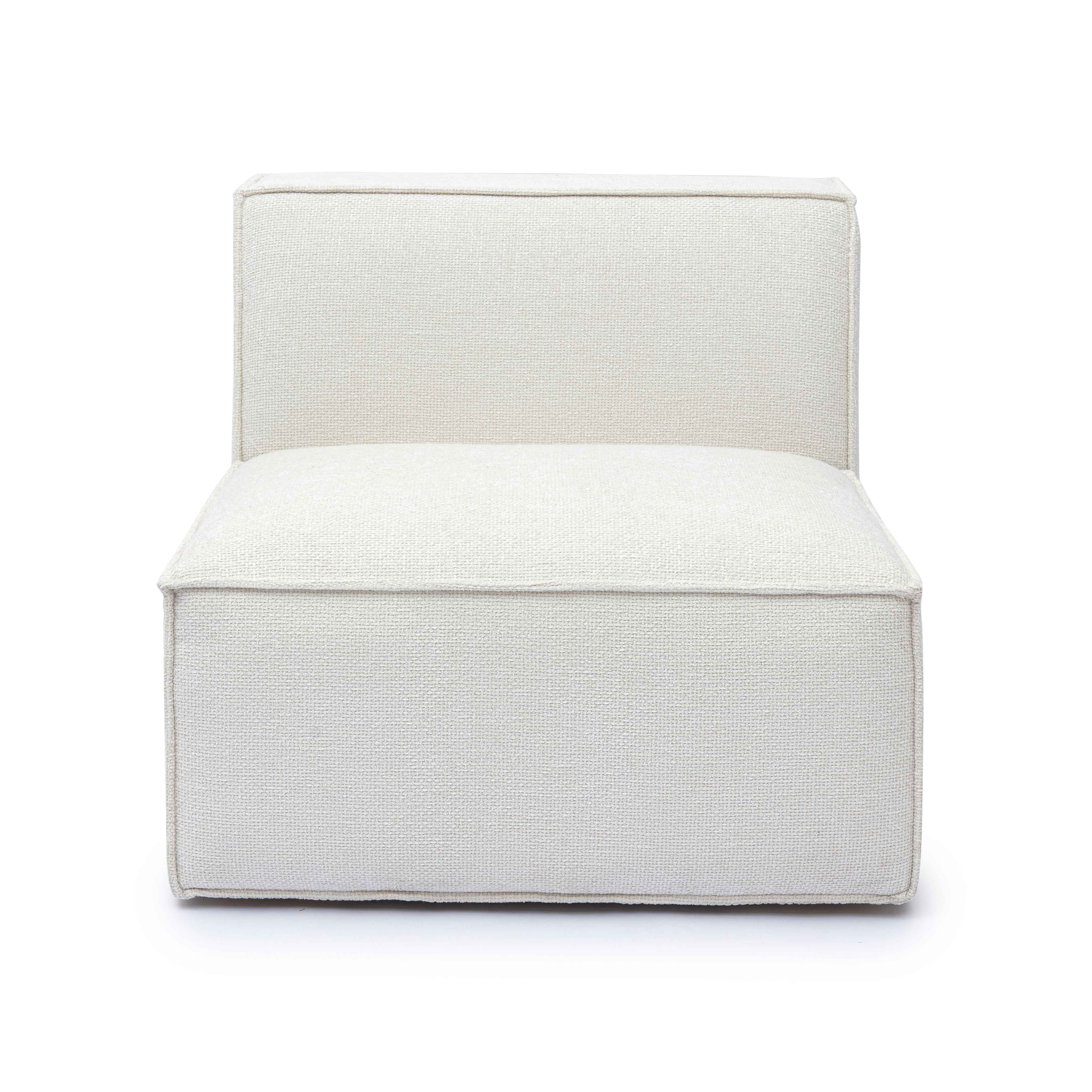 Wade Logan® Cherylee Cream Chenille Basketweave Armless Chair | Wayfair