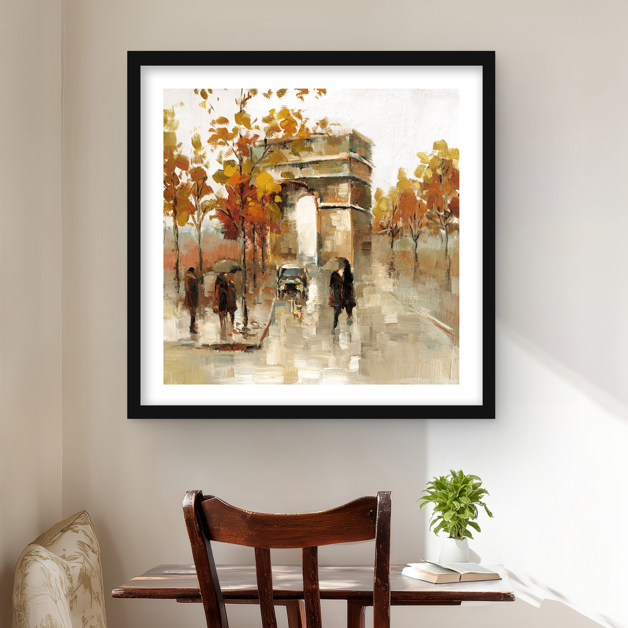 Lark Manor™ Arc de Triomphe in Autumn - Framed Matted Print for Bedroom ...