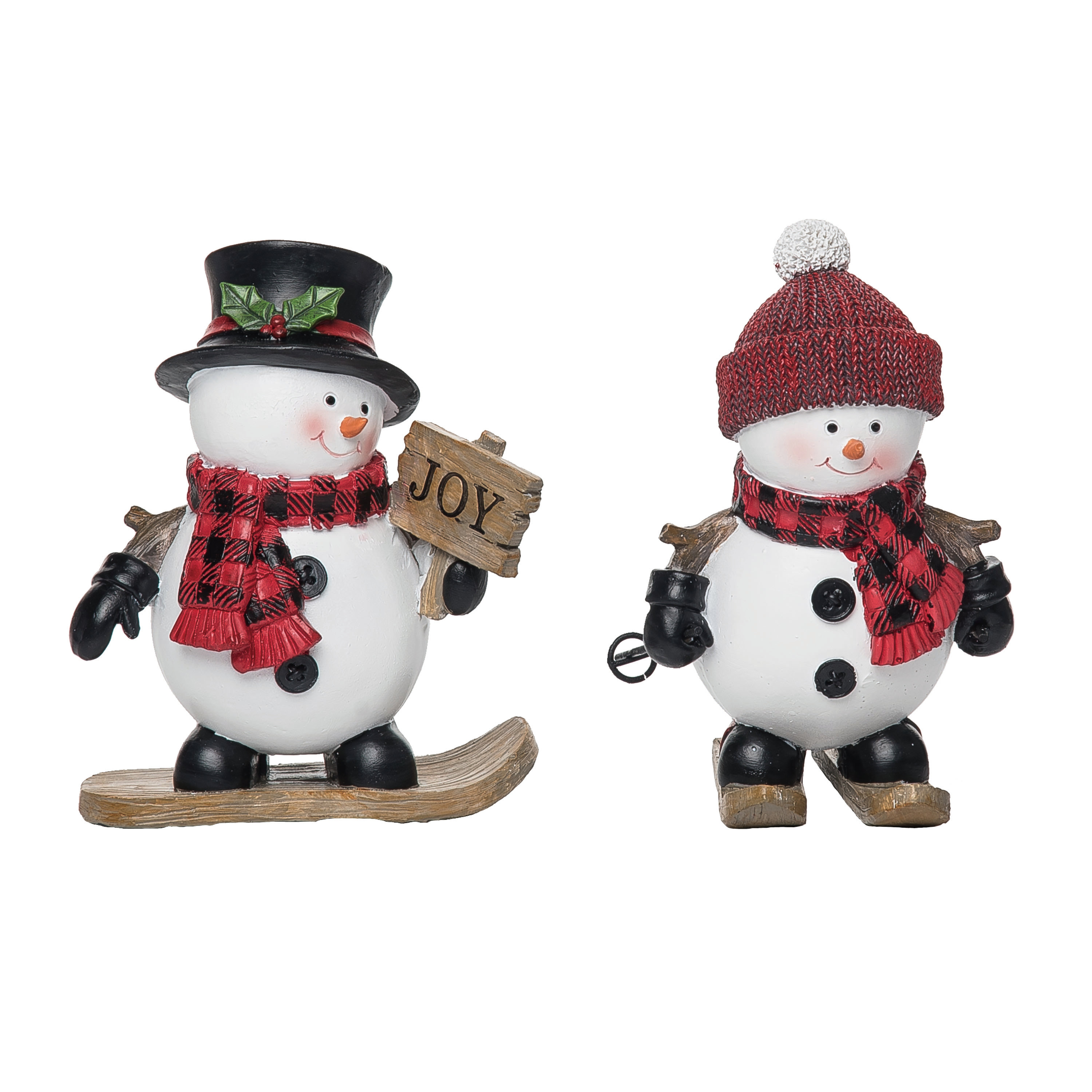 The Holiday Aisle® Resin Skiing Snow Cuties Figurine Set of 2 Christmas ...