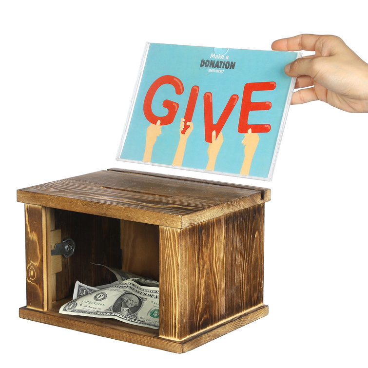 Gracie Oaks Solid Wood Donation Box - Wayfair Canada