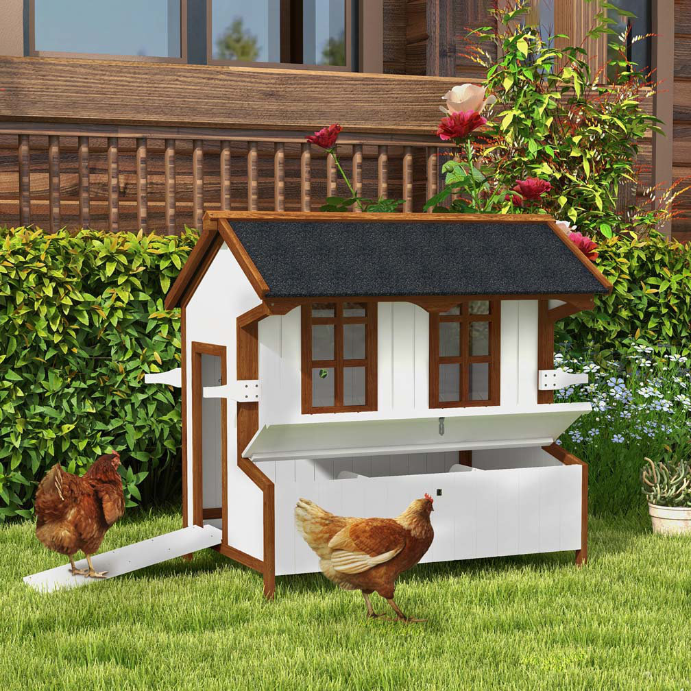 Tucker Murphy Pet™ PawHut 47" Chicken Coop Wooden Chicken House Rabbit ...