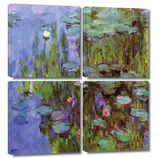 Vault W Artwork 'Sea Roses' by Claude Monet 4 Piece Painting Print on ...