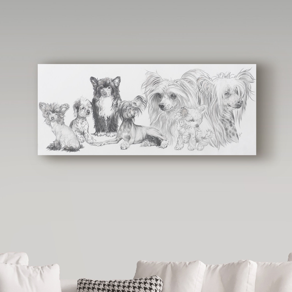 Trademark Fine Art 'Chinese Crested' Oil Painting Print on Wrapped ...