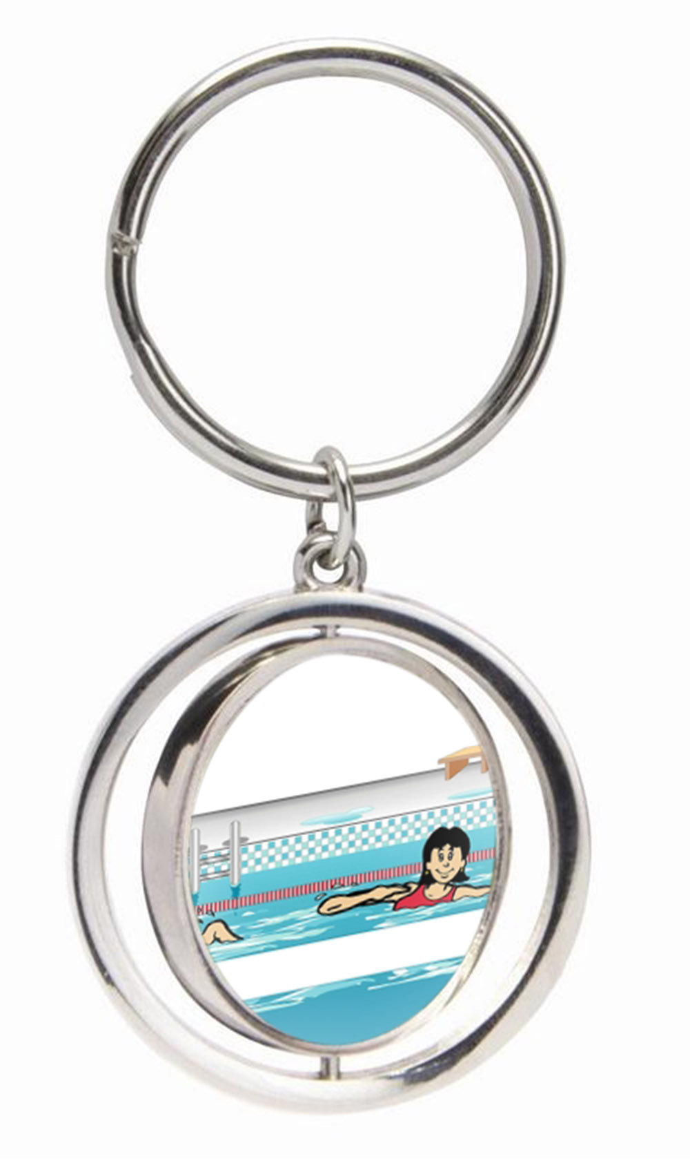 Printed Perfection Personalized Swimmer - Female Small Spinning Key ...